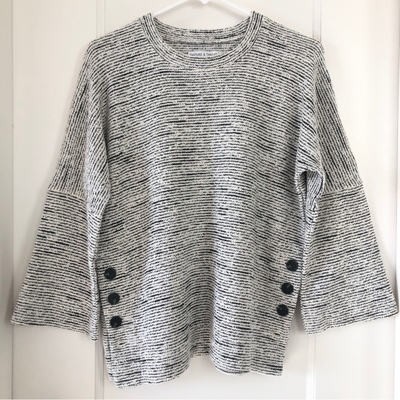 Madewell | Tops | Madewell Texture And Thread Marled Black White ...